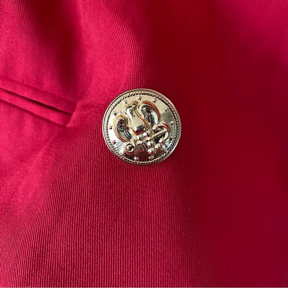 Vintage | Jackets & Coats | Vintage 8s Red Oversized Blazer Gold ...